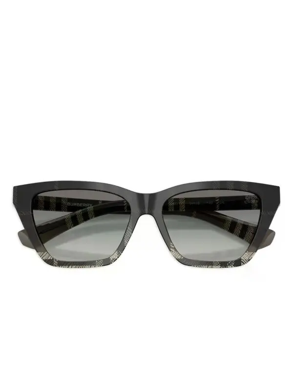 Burberry Check-pattern Cat-eye Sunglasses - Black