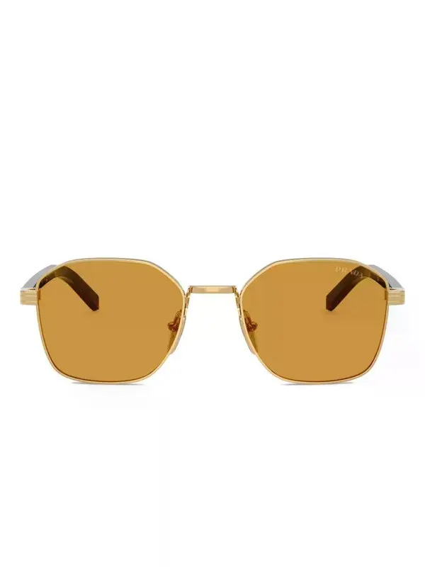 Prada Geometric-frame Sunglasses - Gold
