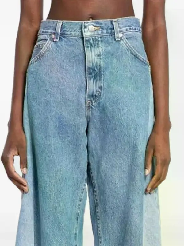 E.L.V. DENIM Panelled Wide-leg Jeans