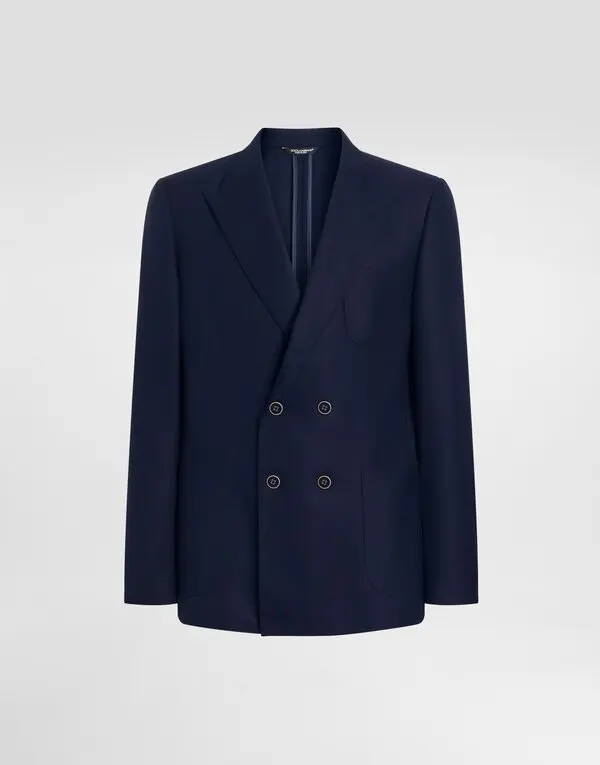 Dolce & Gabbana Double-breasted Linen Jacket - Blue