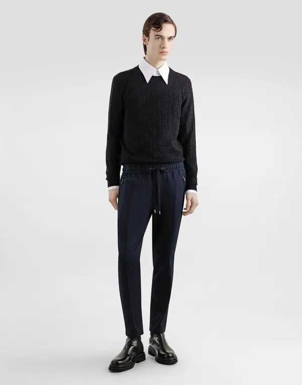 Dolce & Gabbana Stretch Cotton Gabardine Jogging Trousers - Blue