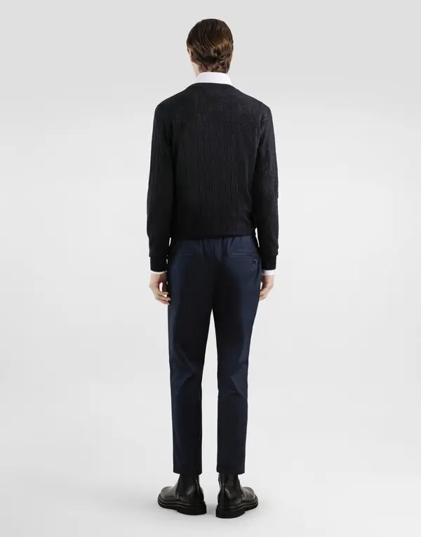 Dolce & Gabbana Stretch Cotton Gabardine Jogging Trousers - Blue