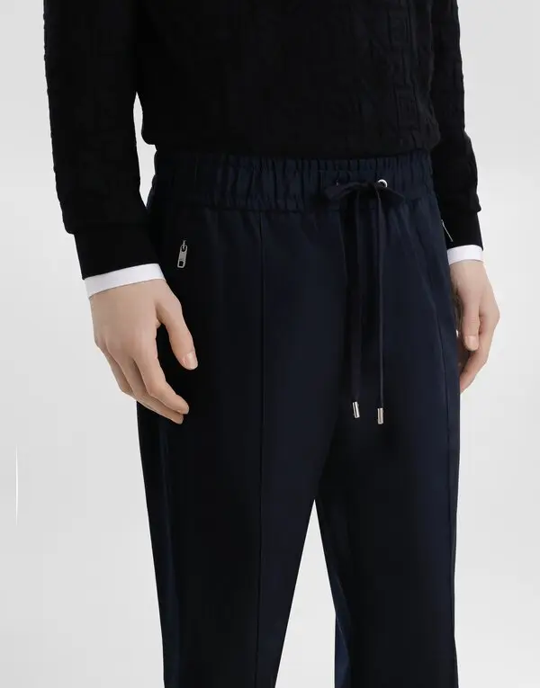 Dolce & Gabbana Stretch Cotton Gabardine Jogging Trousers - Blue
