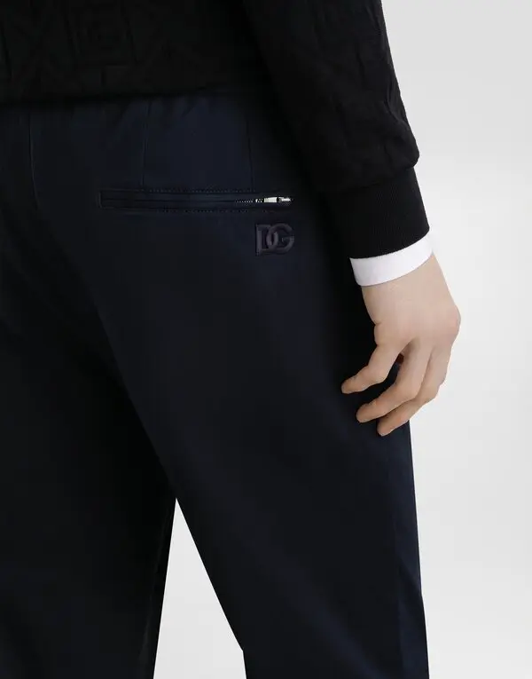 Dolce & Gabbana Stretch Cotton Gabardine Jogging Trousers - Blue