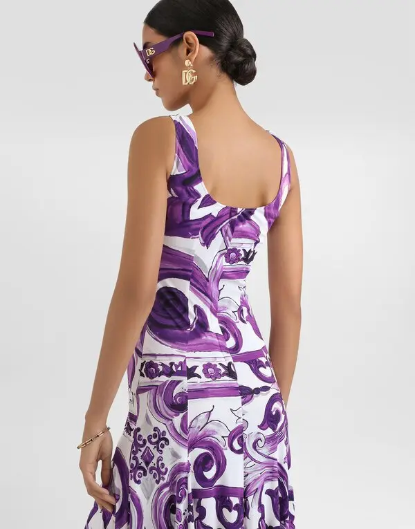 Dolce & Gabbana Majolica-print Sleeveless Dress - Multicolor