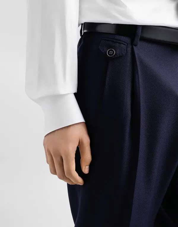 Dolce & Gabbana Tailored Wool Pants With Double Darts - Blue