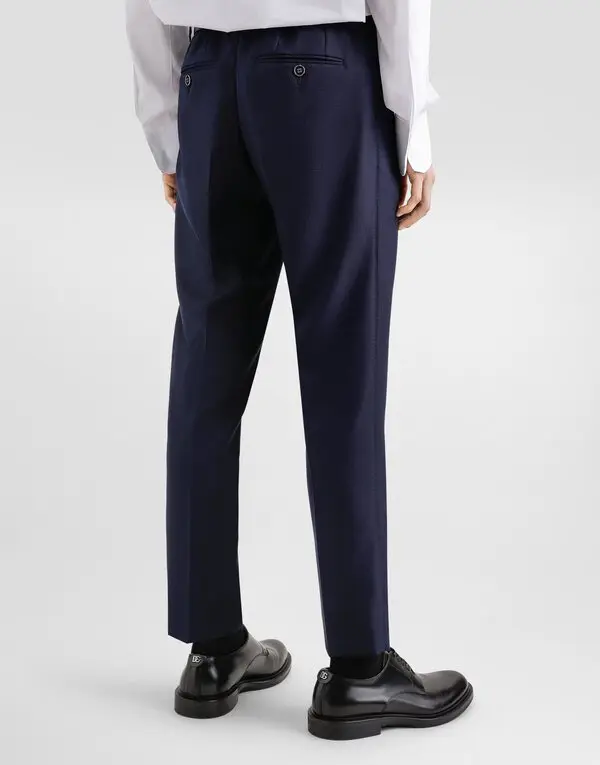 Dolce & Gabbana Tailored Wool Pants With Double Darts - Blue