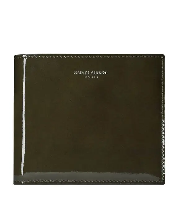 Saint Laurent Patent Leather Bifold Wallet - Green