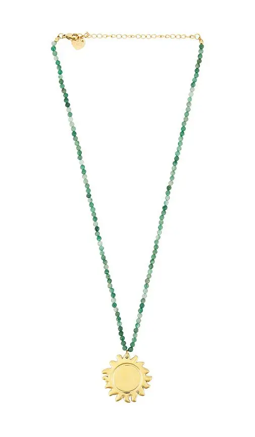 BRACHA Sunny Isles Sun Charm Necklace - Gold Green