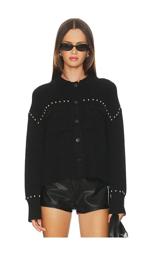 Central Park West Studded Sweater Jacket