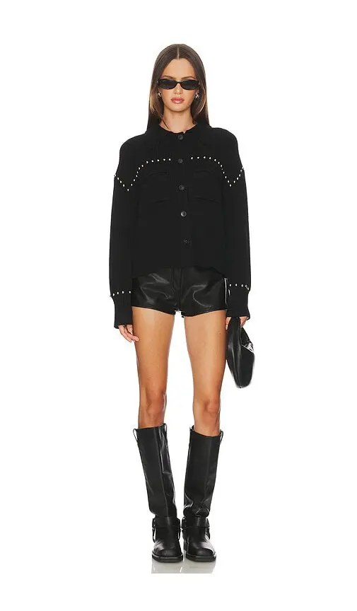 Central Park West Studded Sweater Jacket