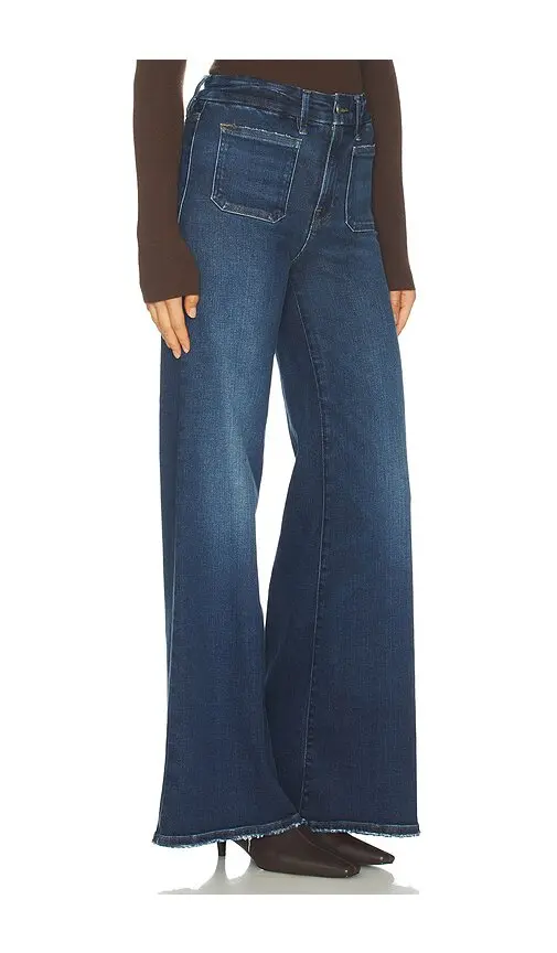 Good American Soft Tech Good Waist Palazzo Jeans - Indigo
