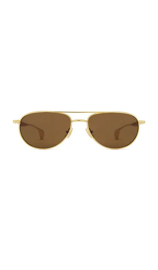 Bottega Veneta Fin Sunglasses - Gold & Brown