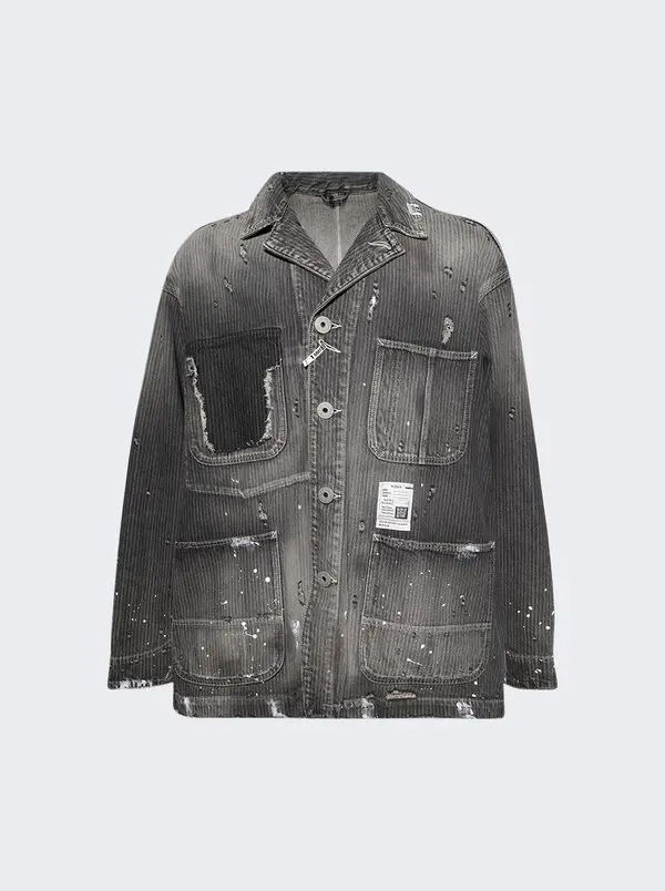 Mihara Yasuhiro Aged Chore Jacket Indigo - Black