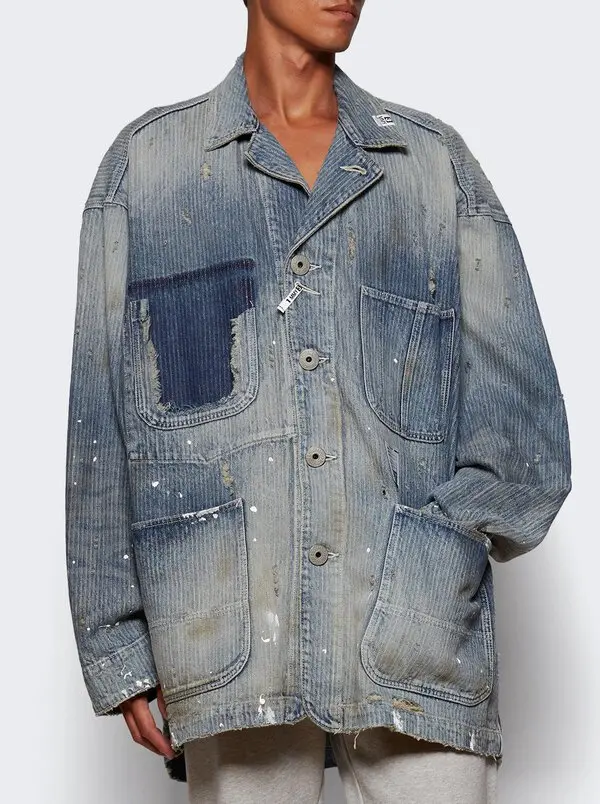 Mihara Yasuhiro Aged Chore Jacket Indigo - Blue