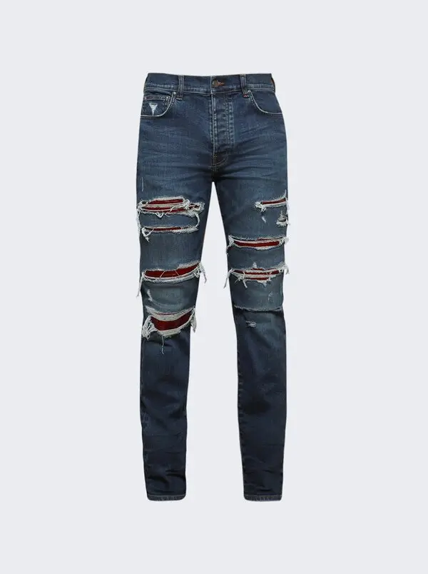 Amiri Croc Slim Thrasher Jean - Blue
