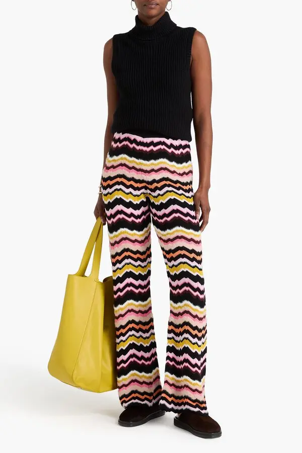 Missoni Crochet-knit Flared Pants - Pink