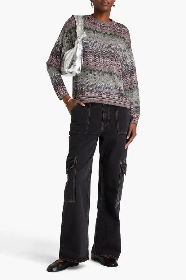 Missoni Metallic Crochet-knit Sweater
