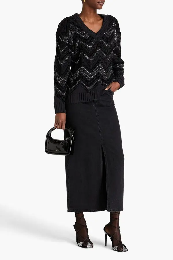 Missoni Sequin-embellished Knitted Sweater - Black