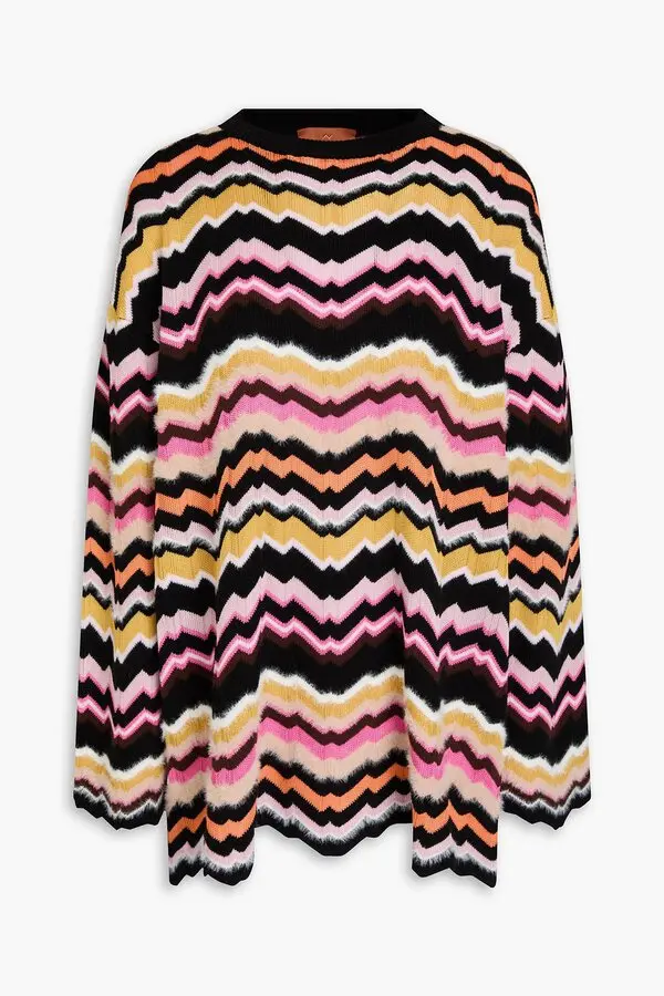 Missoni Brushed Intarsia-knit Sweater - Black