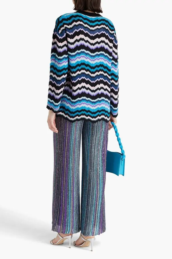 Missoni Brushed Intarsia-knit Sweater - Turquoise
