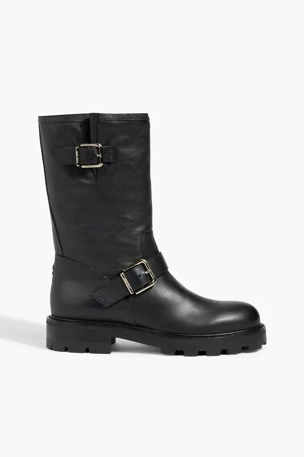 JIMMY CHOO Biker Ii Leather Combat Boots