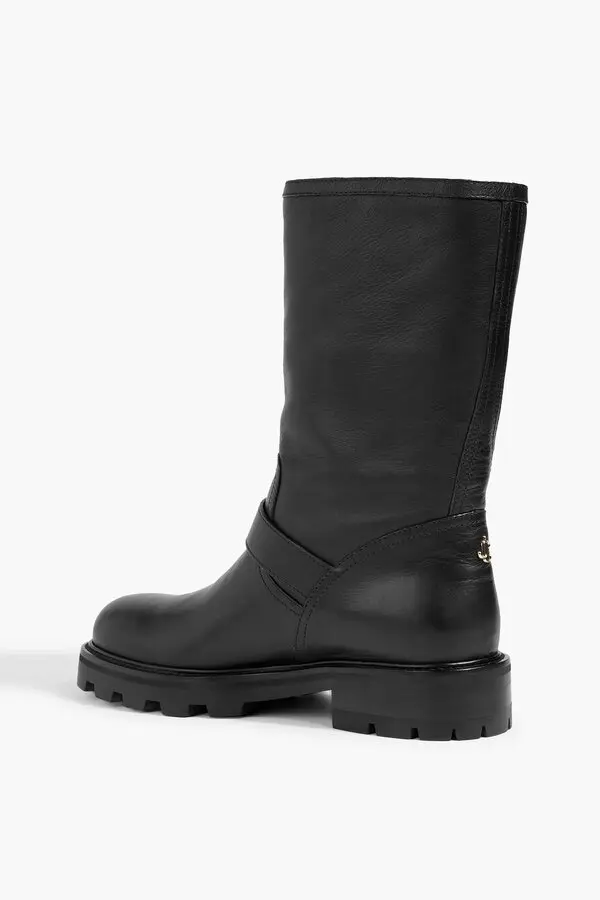 JIMMY CHOO Biker Ii Leather Combat Boots