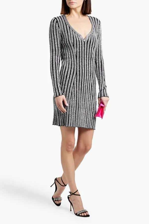 Missoni Sequin-embellished Ribbed-knit Mini Dress