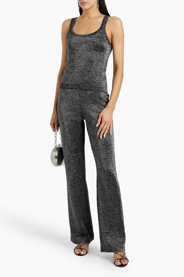 Missoni Metallic Crochet-knit Flared Pants