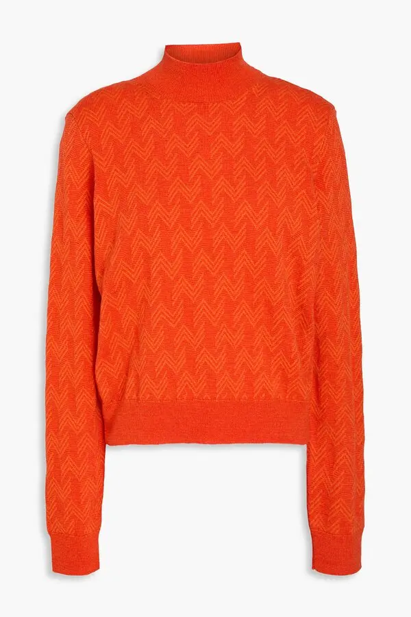Missoni Wool And Cashmere-blend Turtleneck Sweater - Bright Orange