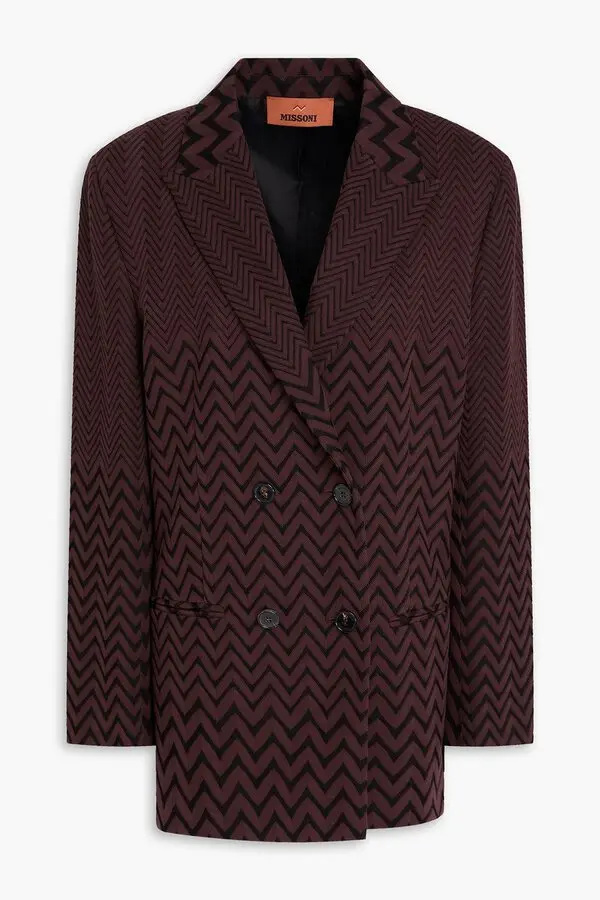 Missoni Double-breasted Jacquard-knit Cotton-blend Blazer