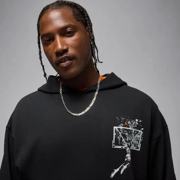JORDAN Oversized Pullover Hoodie - Black