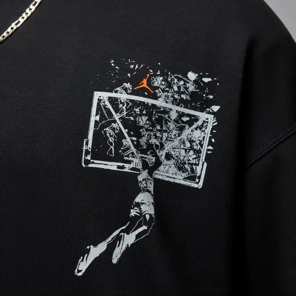 JORDAN Oversized Pullover Hoodie - Black