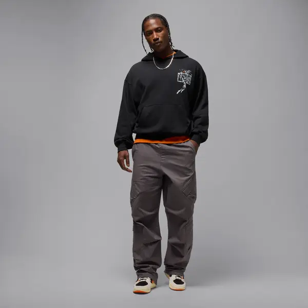 JORDAN Oversized Pullover Hoodie - Black