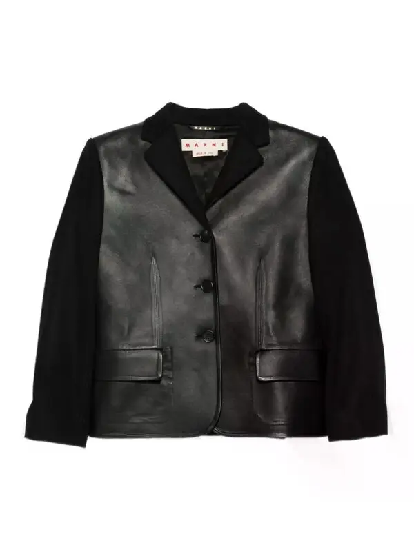 Marni Leather-paneled Wool Jacket