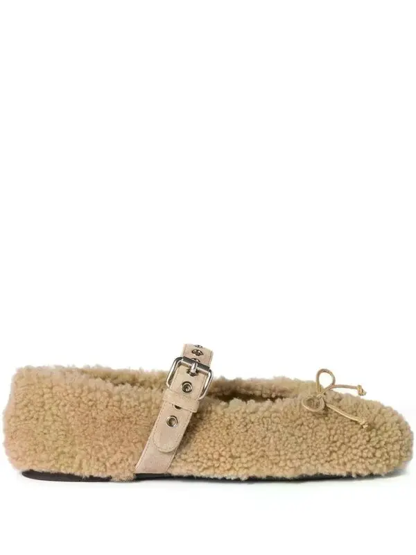 Miu Miu Shearling Ballet Flats