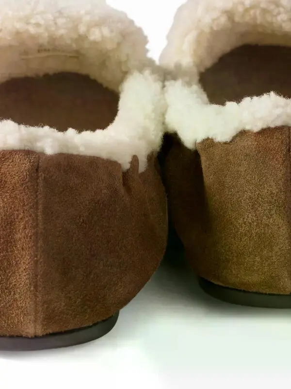Miu Miu Suede Shearling Lined Loafers