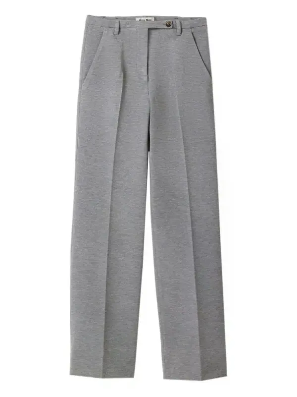 Miu Miu Embroidered Logo Trousers