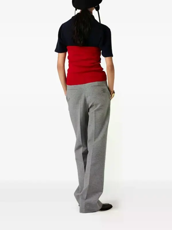 Miu Miu Embroidered Logo Trousers