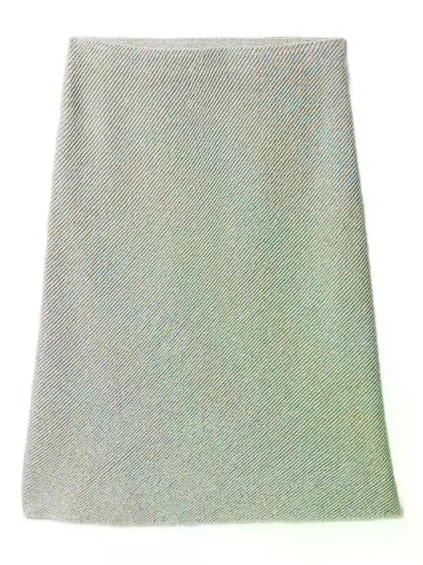 Miu Miu Lamé Midi Skirt - Grey