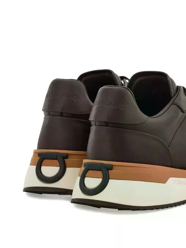 FERRAGAMO Calfskin Leather Sneakers - Brown