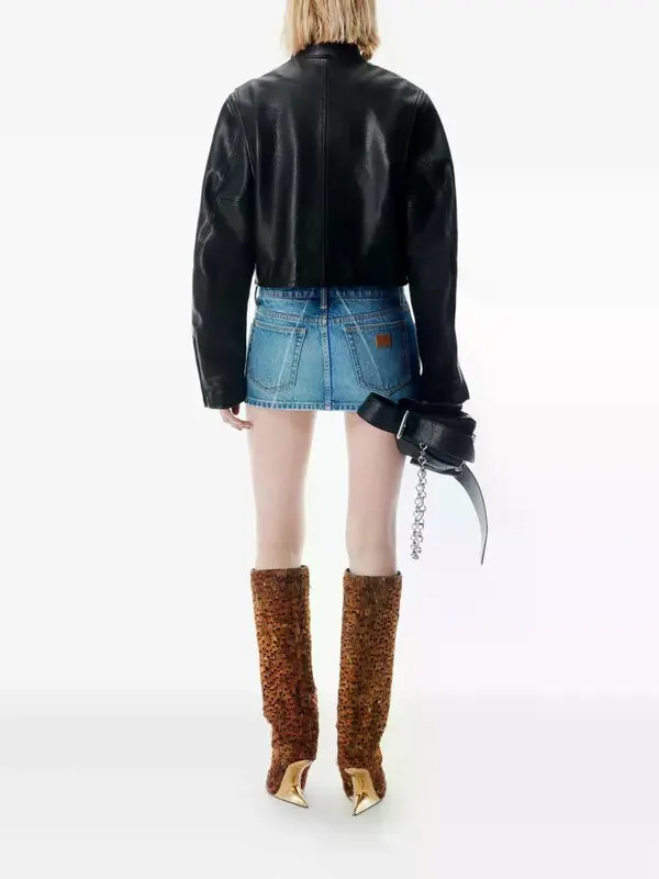 Alexander Wang Faded Fold-line Denim Skirt