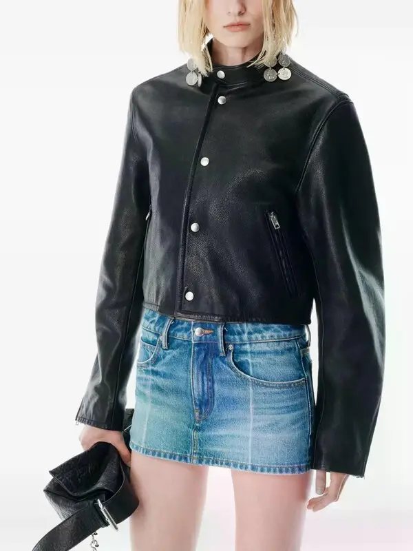 Alexander Wang Faded Fold-line Denim Skirt