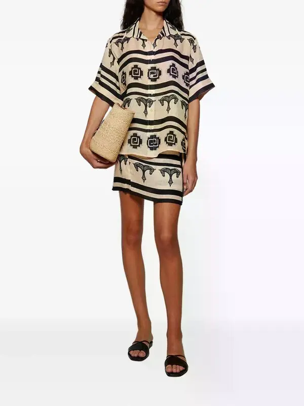Johanna Ortiz Horse-print Wrap Skirt