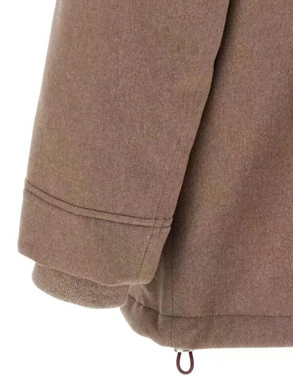 Brunello Cucinelli Quilted Coat With Shearling Detail