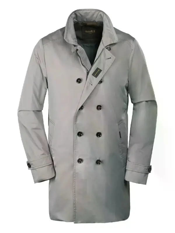 MOORER Double-breasted Zip-front Coat