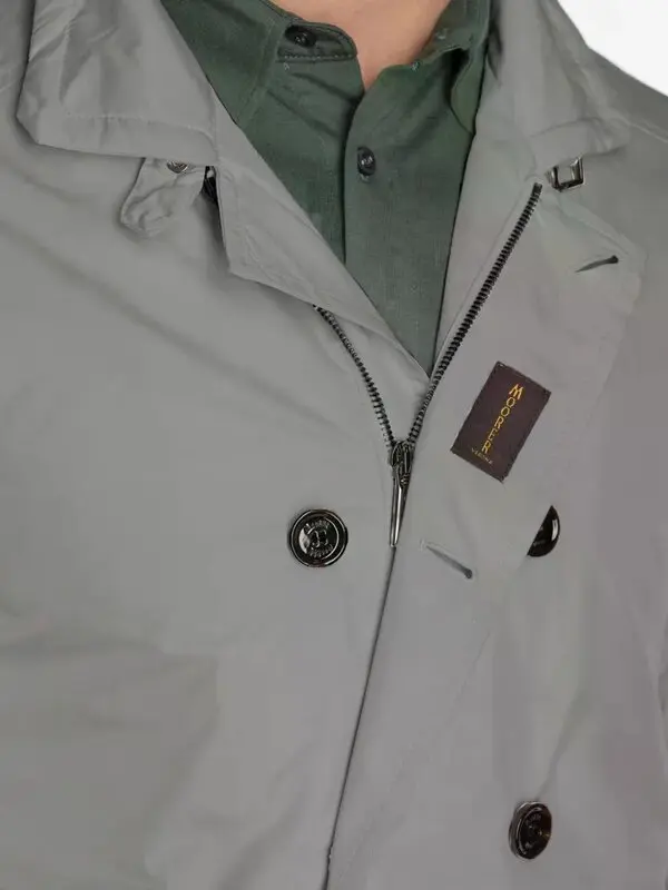MOORER Double-breasted Zip-front Coat