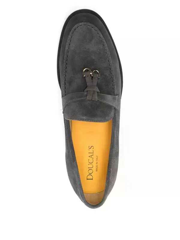 DOUCAL'S Tassel-detail Suede Loafers - Grey