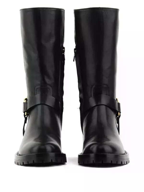 PAUL WARMER Buckle-strap Leather Boots
