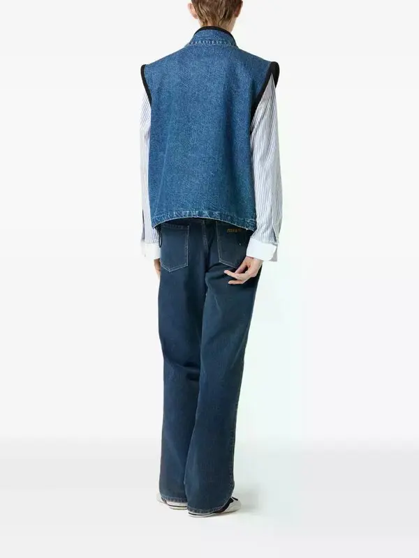 Miu Miu Cashmere Denim Blouson Vest - Blue